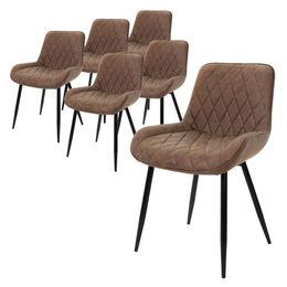 ML-Design Esszimmerstuhl, Braun, Metall, 6-Sitzer, 54x81x60 cm, Esszimmer, St&uuml;hle, Esszimmerst&uuml;hle, Vierfu&szlig;st&uuml;hle