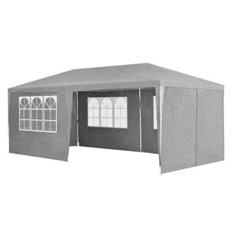 Juskys Partyzelt, Grau, Metall, 300x250x600 cm, Sonnen- & Sichtschutz, Pavillons & Pergolas