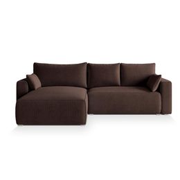 Masseno Ecksofa, Braun, Kunststoff, 3-Sitzer, L-Form,L-Form, 265x178 cm, Wohnzimmer, Sofas & Couches, Wohnlandschaften, Ecksofas