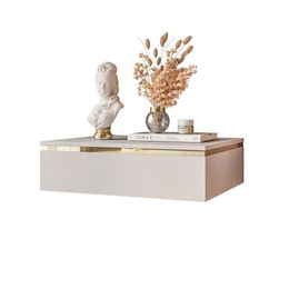 Lookway Nachttisch, Kaschmir, Holzwerkstoff, Uni, 1 Schubladen, Rechteckig, 48x15x38 cm, Schlafzimmer, Nachttische