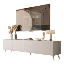 Lookway Tv-Lowboard, Kaschmir, Metall, Uni, Rechteckig, 200x49x40 cm, Wohnzimmer, Wohnw&auml;nde, Lowboards, Lowboards stehend