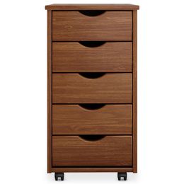 Idimex Rollcontainer, Kastanien, Holz, Kiefer, Mode, Quadratisch, 35x65x40 cm, FSC Mix, Arbeitszimmer, Container