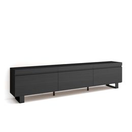 Skraut Home Lowboard,, Schwarz, Holzwerkstoff, Rechteckig,Rechteckig, 240x57x35 cm, Wohnzimmer, Wohnw&auml;nde, Lowboards, Lowboards stehend