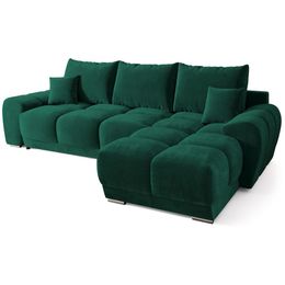 Bromarkt Ecksofa, Dunkelgr&uuml;n, Kunststoff, 3-Sitzer, L-Form,L-Form, 290x180 cm, Wohnzimmer, Sofas & Couches, Wohnlandschaften, Ecksofas
