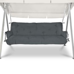 Beautissu Hollywoodschaukelauflage, Graphit, Textil, 50x8x180 cm, Outdoor-Kissen