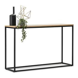 [en.casa] Konsolentisch, Eiche, Metall, 100x80x30 cm, Wohnzimmer, Wohnzimmertische, Konsolentische