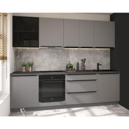 Feldmann-Wohnen K&uuml;chenleerblock, Grau, Graphit, Holzwerkstoff, Zeile, 270x208x50 cm, K&uuml;chen, K&uuml;chenzeilen & K&uuml;chenbl&ouml;cke, K&uuml;chenzeilen ohne Ger&auml;te