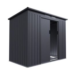 Juskys Ger&auml;teschuppen, Dunkelgrau, Metall, 218x174x132 cm, Aufbewahrung & Schutzh&uuml;llen, Ger&auml;teschuppen