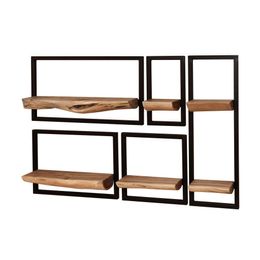 Hoyz Collection Wandregal, Braun, Holz, 25x75x12 cm, CE, Wohnzimmer, Regale, Wandregale