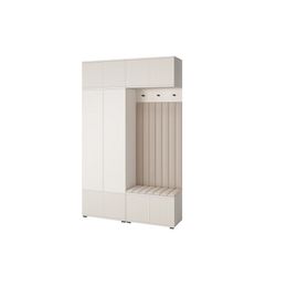 Jerpax Garderobe, Beige, Creme, Holzwerkstoff, 140x225x40 cm, Garderobe, Garderoben-Sets & Serien, Garderoben-Sets