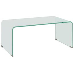 HOMCOM Couchtisch, Transparent, Glas, eckig, 45x35x80 cm, Wohnzimmer, Wohnzimmertische, Beistelltische