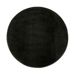 Paco Home Kurzflorteppich, Schwarz, Kunststoff, Rund, 160x160 cm, strapazierf&auml;hig, f&uuml;r Fu&szlig;bodenheizung geeignet, Teppiche & B&ouml;den, Teppiche