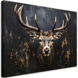FEEBY Leinwandbild, Gold, Textil, Tiere, Rechteckig, 120x80 cm, Bilder und Zubeh&ouml;r, Wandbilder, Leinwandbilder