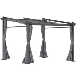 Outsunny Pergola, Dunkelgrau, Metall, Kunststoff, 295x230x297 cm, Sonnen- & Sichtschutz, Pavillons & Pergolas, Pergolas