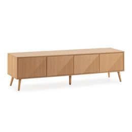 VS Venta-stock Tv-Element, Honigeiche, Holzwerkstoff, Rechteckig, 160x45x40 cm, Wohnzimmer, Wohnw&auml;nde, Lowboards, Lowboards stehend
