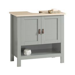 sobuy Waschbeckenunterschrank,, Grau, Holzwerkstoff, 60x60x30 cm, Badezimmer, Badezimmerschr&auml;nke, Waschbeckenunterschr&auml;nke
