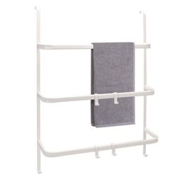 bremermann T&uuml;r-H&auml;ngeregal,, Wei&szlig;, Metall, 65x86x17 cm, Badaccessoires, Waschplatzzubeh&ouml;r, Handtuchhaken