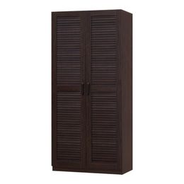 [en.casa] Kleiderschrank, Walnuss, Holzwerkstoff, Rechteckig, 80x176x52 cm, Schlafzimmer, Kleiderschr&auml;nke