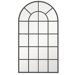 HOMCOM Wandspiegel, Schwarz, Glas, Metall, 65x2.5x110 cm, Spiegel, Wandspiegel