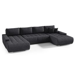 Beautysofa Wohnlandschaft, Anthrazit, Metall, U-Form, 350x85x185 cm, Wohnzimmer, Sofas & Couches, Wohnlandschaften, Wohnlandschaften in U-Form