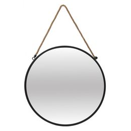 Edaxo Spiegel, Schwarz, Metall, 50x50x3.5 cm, Spiegel, Wandspiegel