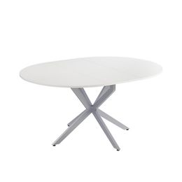 VICCO Esstisch, Wei&szlig;, Grau, Holzwerkstoff, Rund, 120x76.5x120 cm, Esszimmer, Tische, Esstische