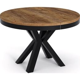 WFL Group Esstisch, Alteiche, Metall, 8-Sitzer, Rund,Rund, 180x76x100 cm, Esszimmer, Tische, Esstische