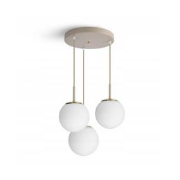 kiki design Pendelleuchte, Beige, Wei&szlig;, Gold, Metall, Glas, 40x100x40 cm, Lampen & Leuchten, Innenbeleuchtung, H&auml;ngelampen, Pendelleuchten