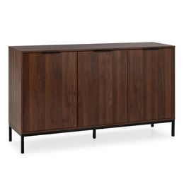 Sideboard, Walnuss, Holzwerkstoff, Rechteckig, 140x80x40 cm, Wohnzimmer, Kommoden & Sideboards, Sideboards