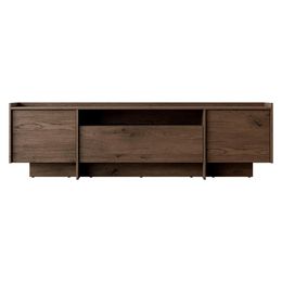 Mirjan24 Tv-Lowboard, Braun, Holzwerkstoff, 1 F&auml;cher, Rechteckig,Rechteckig, 197x58x38 cm, Wohnzimmer, Wohnw&auml;nde, Lowboards, Lowboards stehend