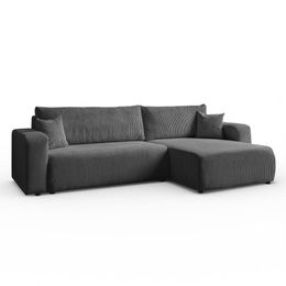 Lookway Ecksofa, Grau, Textil, 4-Sitzer, L-Form,L-Form, 277x143 cm, Wohnzimmer, Sofas & Couches, Wohnlandschaften, Ecksofas
