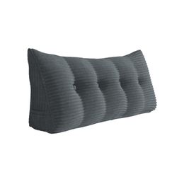 Vercart R&uuml;ckenkissen, Grau, Textil, F&uuml;llung: Hohlfaser, Dreieckig, 50x120 cm, Hergestellt in Europa, Wohntextilien, Kissen, R&uuml;ckenkissen