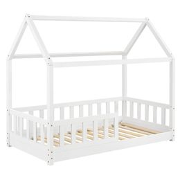 Juskys Kinderbett, Wei&szlig;, Holz, 80x160 cm, Kinder- & Jugendzimmer, Kinderm&ouml;bel, Kinderbetten, Kindereinzelbetten