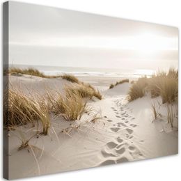 FEEBY Leinwandbild, Beige, Textil, Landschaft/Berg, Rechteckig, 120x80 cm, Bilder und Zubeh&ouml;r, Wandbilder, Leinwandbilder