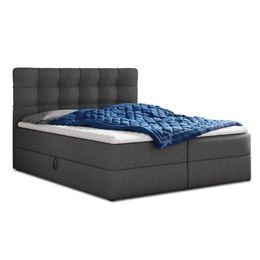 Sofnet Boxbett, Dunkelgrau, Textil, H3, Rechteckig, 140x200 cm, Schlafzimmer, Betten, Boxspringbetten