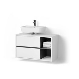 Livinity&reg; Waschbeckenunterschrank, Wei&szlig;, Holzwerkstoff, 5 F&auml;cher, 2 Schubladen, 100x60x45.5 cm, Badezimmer, Badezimmerschr&auml;nke, Waschbeckenunterschr&auml;nke