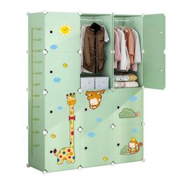 Rebiko Kinderkleiderschrank,, Gr&uuml;n, Kunststoff, 47x147x111 cm, Kinder- & Jugendzimmer, Kinderm&ouml;bel, Kinderkleiderschr&auml;nke
