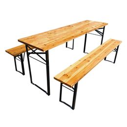 SVITA Biertischgarnitur, Braun, Holz, Gartenm&ouml;bel, Gartenm&ouml;bel-Sets