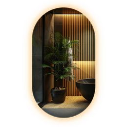 Wallfluent Led-Spiegel, Gelb, Glas, Organisch, 40x70x0.4 cm, Spiegel, Wandspiegel