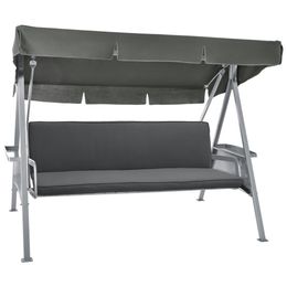 Beautissu Hollywoodschaukelauflage, Graphit, Textil, 50x6x180 cm, Outdoor-Kissen
