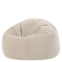 Icon Sitzsack, Beige, Textil, 200 L, 1-Sitzer, Rund, 85x50x85 cm, Hergestellt in Deutschland, Oeko-Tex&reg; Standard 100, Reach, Wohnzimmer, Hocker, Sitzs&auml;cke, XXL Sitzs&auml;cke