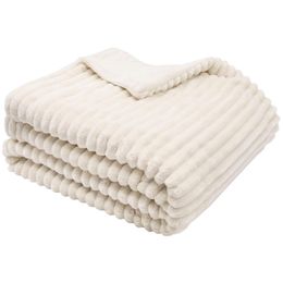 Kuscheldecke,, Wei&szlig;, Textil, 150x200 cm, Oeko-Tex&reg; Standard 100, Wohntextilien, Decken, Kuscheldecken