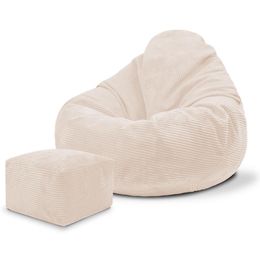 Dreamroots Sitzsack, Beige, Textil, 70x70x70 cm, Oeko-Tex&reg; Standard 100, Wohnzimmer, Hocker, Sitzs&auml;cke, XXL Sitzs&auml;cke