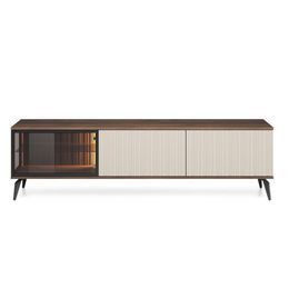 Bettso Tv-Schrank, Beige, Braun, Holzwerkstoff, 180x50x39 cm, Wohnzimmer, Wohnw&auml;nde, Lowboards, Lowboards stehend