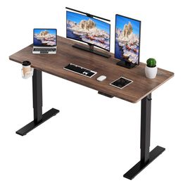 Homavo Schreibtisch, Braun, Metall, Holz Optik, Rechteckig, 60x69x120 cm, Arbeitszimmer, Schreibtische, B&uuml;rotische