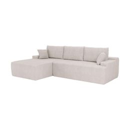 Juskys Sofa, Beige, Textil, 250x155 cm, Wohnzimmer, Sofas & Couches, Wohnlandschaften, Ecksofas
