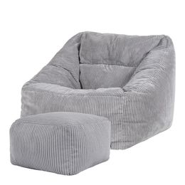 Icon Sitzsack, Hellgrau, Textil, 340 L, 1-Sitzer, Freiform, 97x73x84 cm, Hergestellt in Deutschland, Oeko-Tex&reg; Standard 100, Reach, Wohnzimmer, Hocker, Sitzs&auml;cke, XXL Sitzs&auml;cke