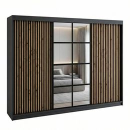A&J M&ouml;belLand Schwebet&uuml;renschrank, Schwarz, Schwarz, Schwarz, Schwarz, Holzwerkstoff, 200x215x59.5 cm, Schlafzimmer, Kleiderschr&auml;nke, Schwebet&uuml;renschr&auml;nke
