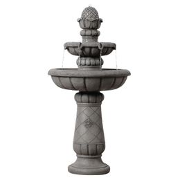 Teamson Home Vogelbad, Grau, Stein, Freiform, 53x99x53 cm, Gartenzubeh&ouml;r, Gartendeko