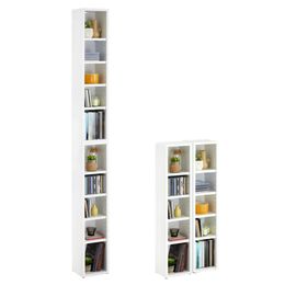 CARO-M&ouml;bel CARO-M&ouml;bel Cd/Dvd-, Wei&szlig;, Holzwerkstoff, Mode, 20x186x17 cm, Wohnzimmer, Regale, CD & DVD-Regale